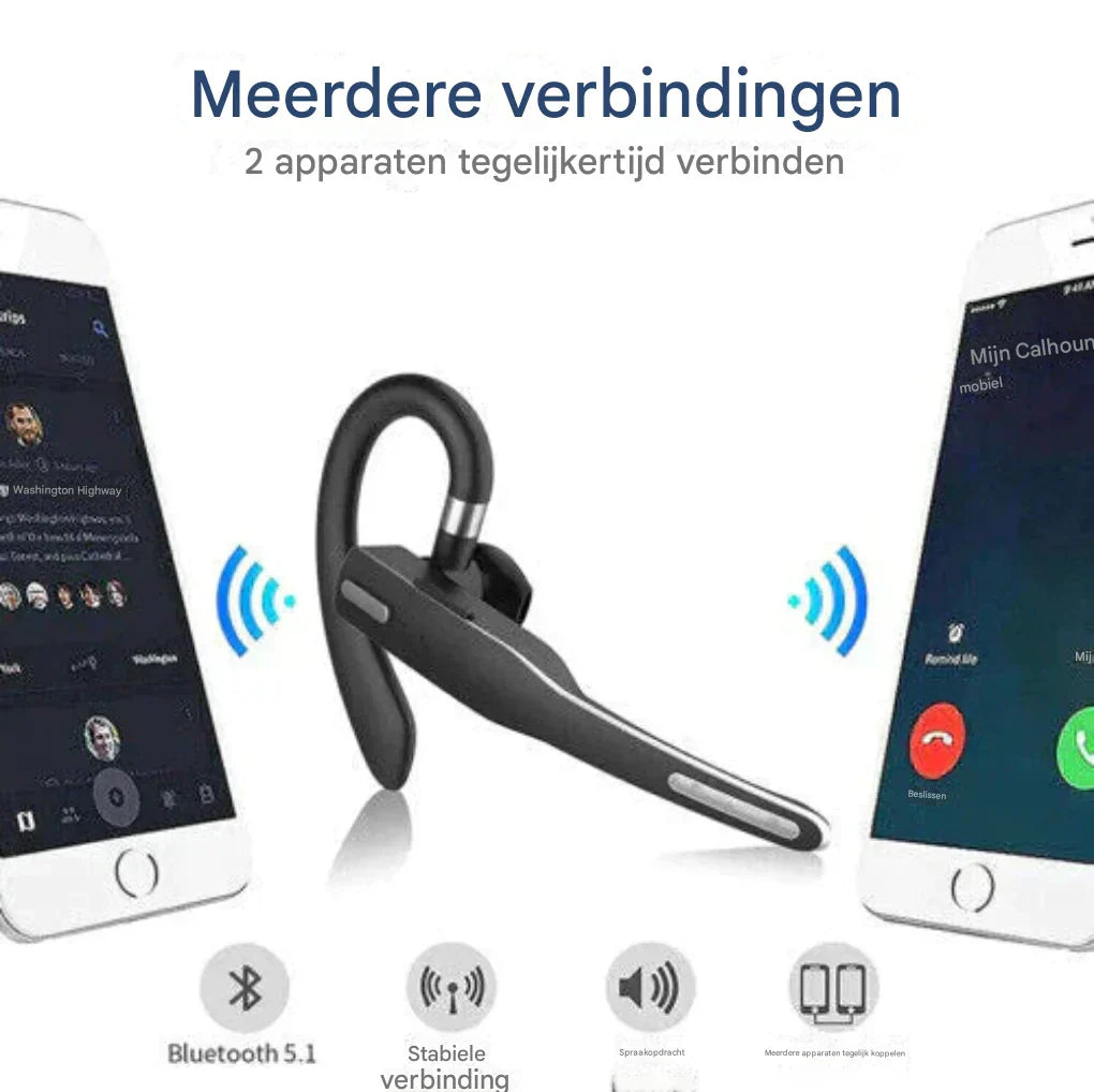 Bluetooth 5.1 Headset met Noise Cancelling - Dubbele Microfoon – Luxiv